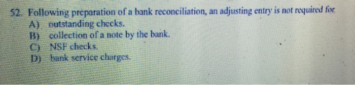 Solved Following preparation of a bank reconciliation, an | Chegg.com