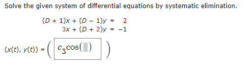 Solved Solve the given system of differential equations by | Chegg.com