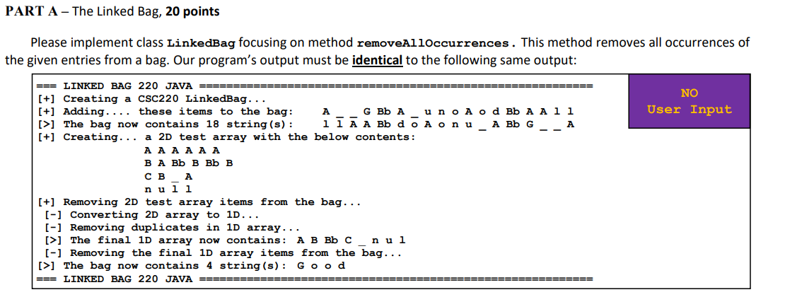 Solved Please implement class LinkedBag focusing on method | Chegg.com
