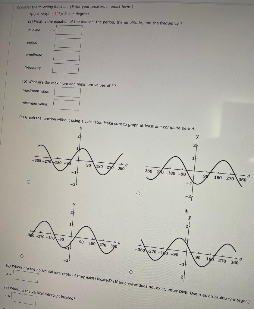 Solved Consider the following function. (Enter your answers | Chegg.com