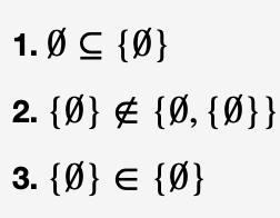 Solved 1.0 C{} 2. {Q} € {Ø,{Ø}} 3. {0} E {0} | Chegg.com