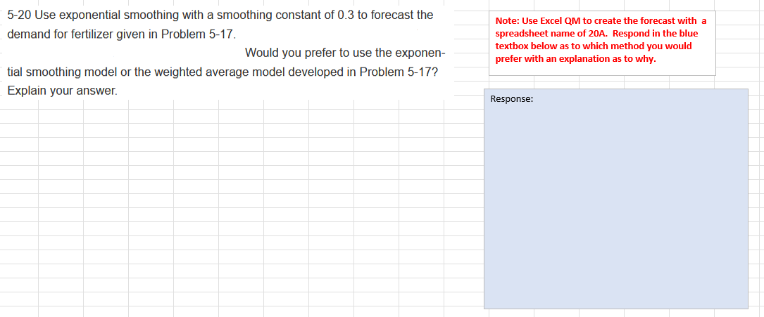 Solved Note: Use Excel QM to create the forecasts with | Chegg.com