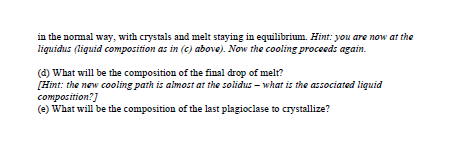 Solved Plagioclase phase diagram - solid solution and | Chegg.com