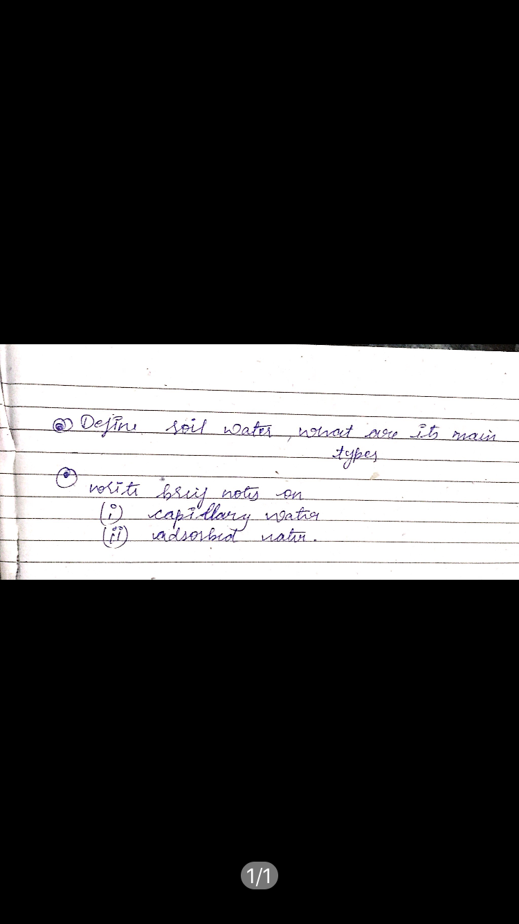 Solved Dejine soil water what are its main types . norite | Chegg.com