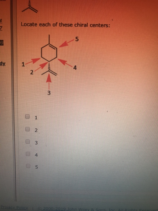 Solved Locate each of these chiral centers: 5 4 目1 2 目3 4 5 | Chegg.com
