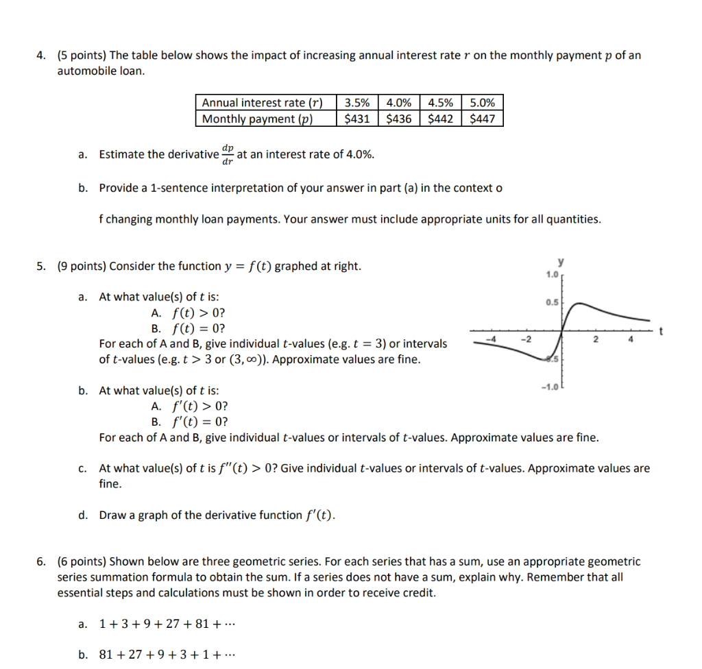 Solved 4. (5 points) The table below shows the impact of | Chegg.com