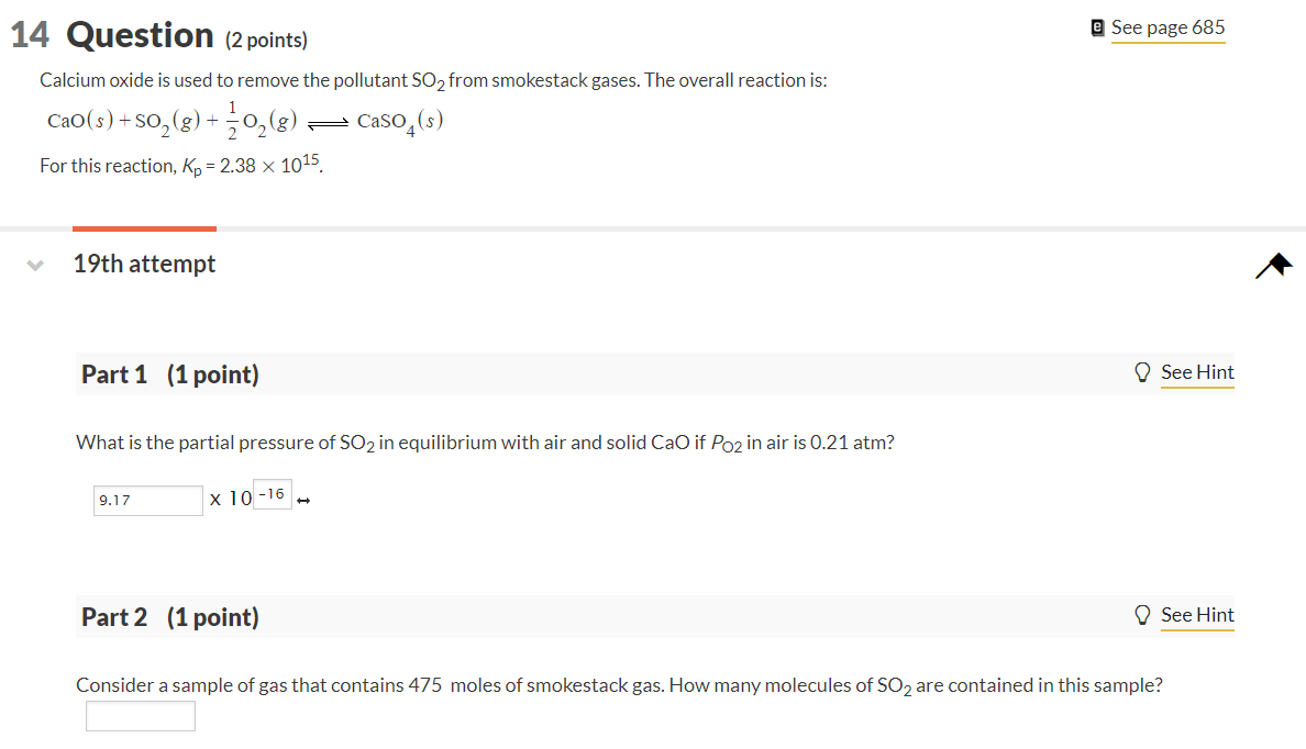Solved 14 Question ( 2 points) Calcium oxide is used to | Chegg.com
