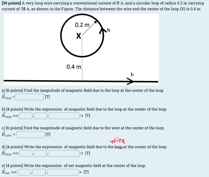 Solved [30 points] A very long wire carrying a conventional | Chegg.com