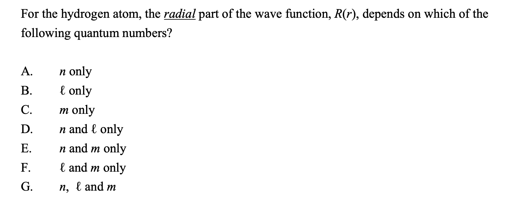 Solved For the hydrogen atom, the radial part of the wave | Chegg.com