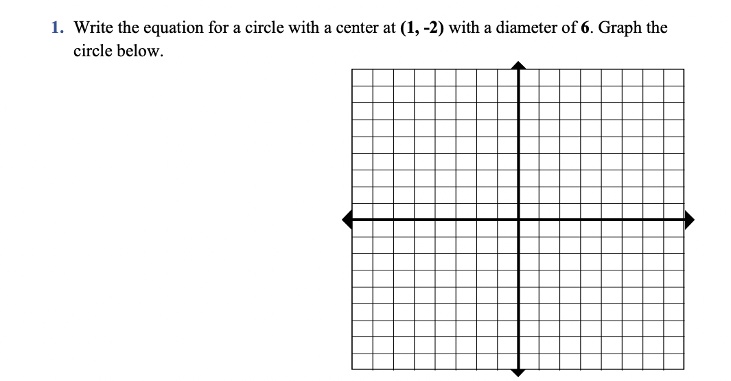 Solved Write the equation for a circle with a center at | Chegg.com