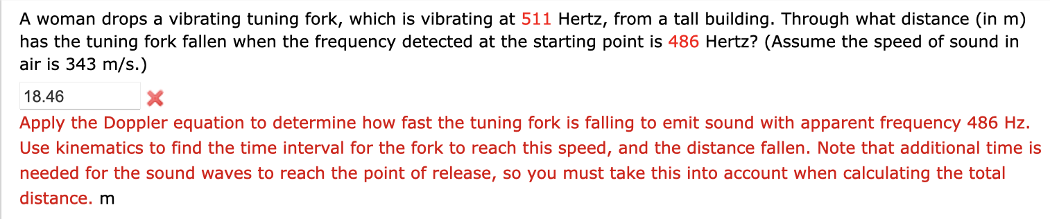 Solved A woman drops a vibrating tuning fork, which is | Chegg.com