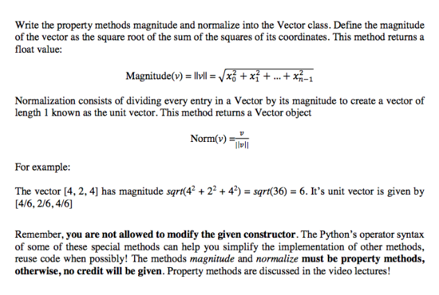 Solved Goal 10pts Write The Class Vector That Supports