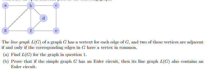 Solved The line graph L(G) of a graph G has a vertext for | Chegg.com