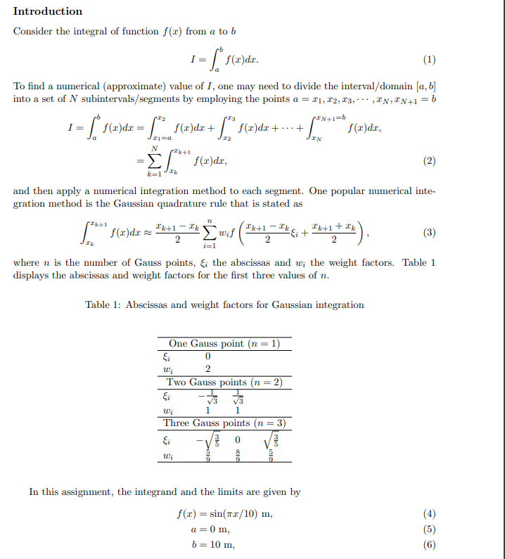 Solved Introduction Consider the integral of function f(x) | Chegg.com