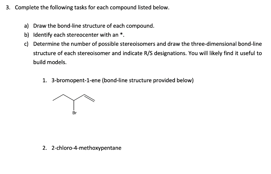 Solved Complete the following tasks for each compound listed | Chegg.com