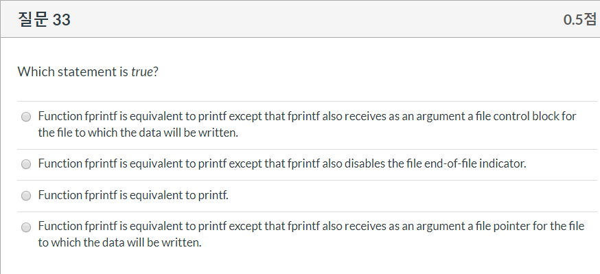 Solved 33 05 Which Statement Is True Function Fprintf Is 