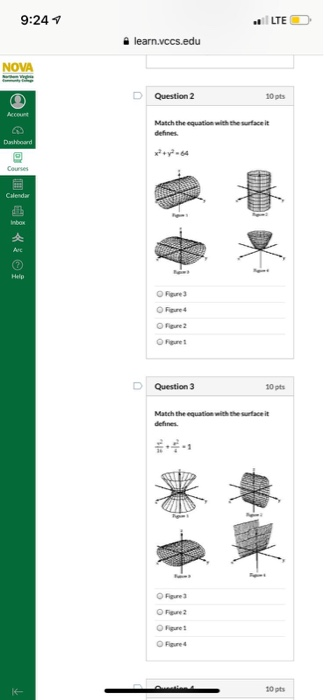 Solved 9:247 LTE learn.vccs.edu NOVA 10pts Question 2 | Chegg.com