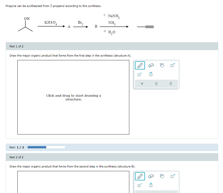 Solved Propyne can be synthesized from 2-propanol according | Chegg.com