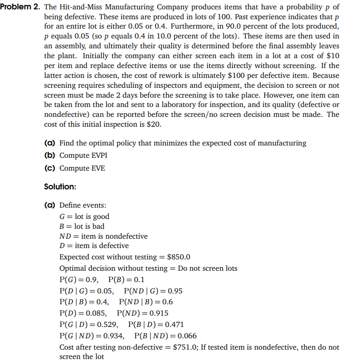 Solved The Hit-and-Miss Manufacturing Company produces items | Chegg.com