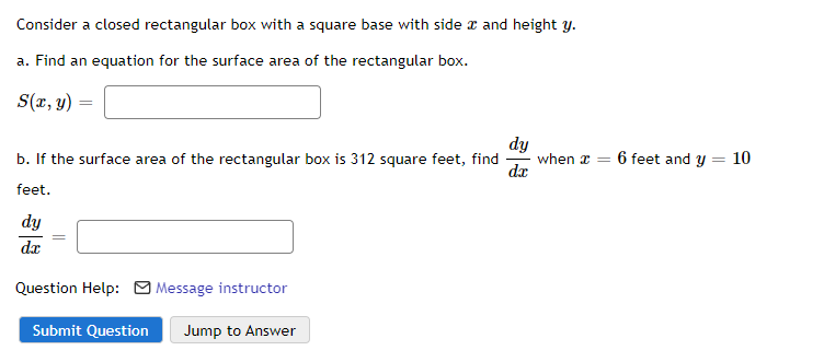 Solved Consider a closed rectangular box with a square base | Chegg.com