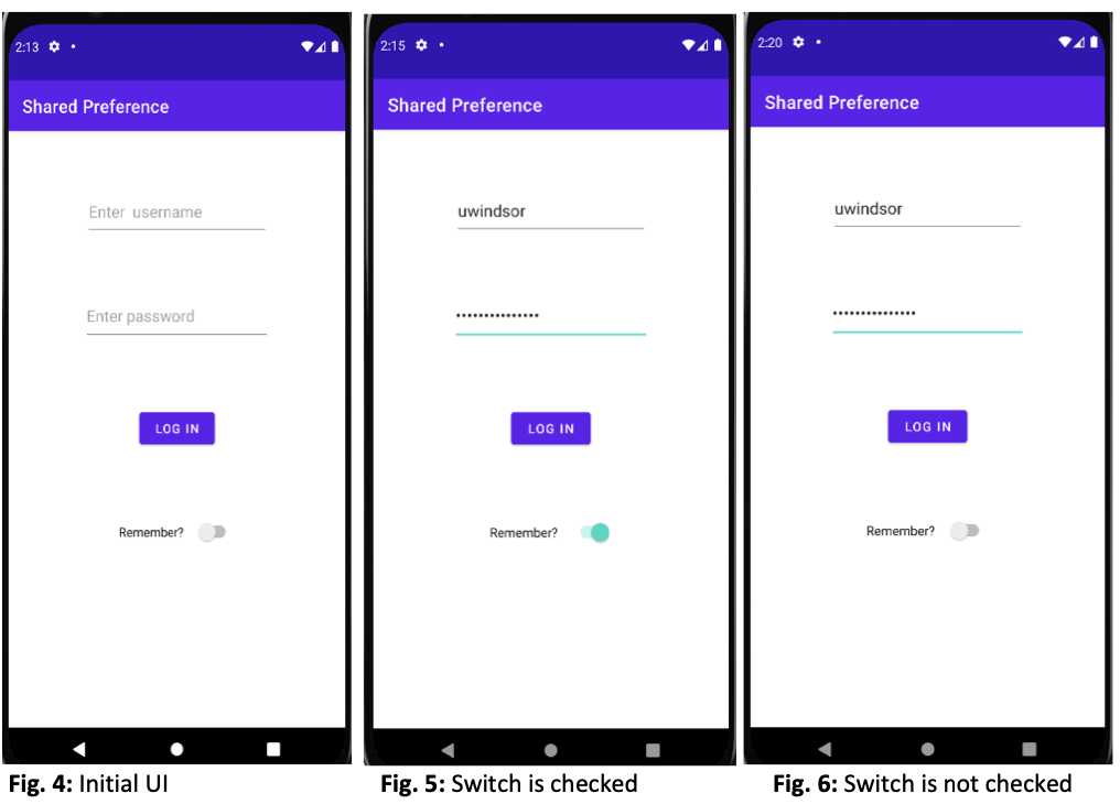 Solved Create an application using Shared Preferences, | Chegg.com