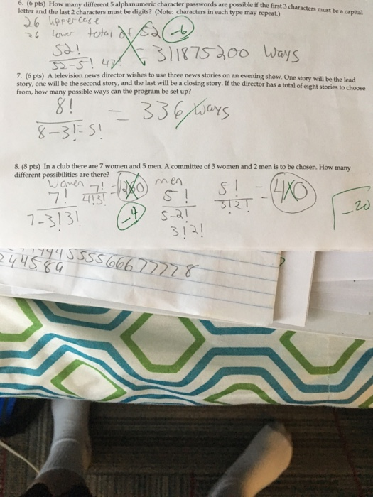 Solved 6. (6 pts) How many different 5 alphanumeric | Chegg.com