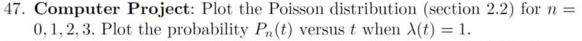 Solved 47. Computer Project: Plot the Poisson distribution | Chegg.com