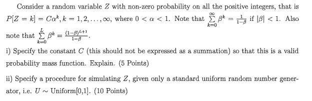 Solved Consider a random variable Z with non-zero | Chegg.com