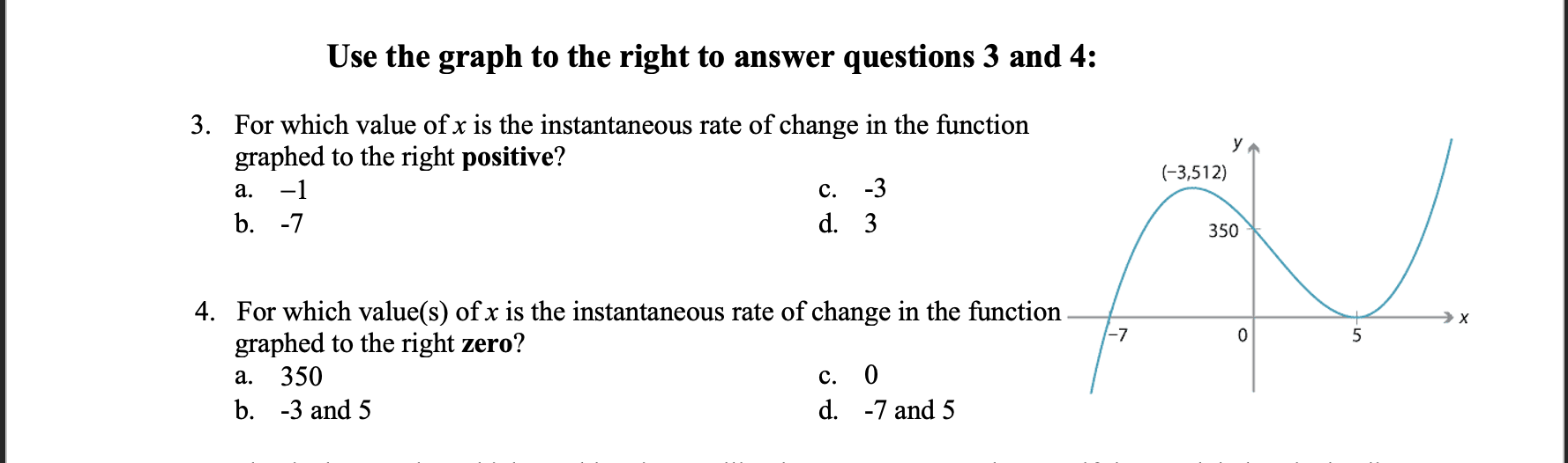 Solved Use the graph to the right to answer questions 3 and | Chegg.com