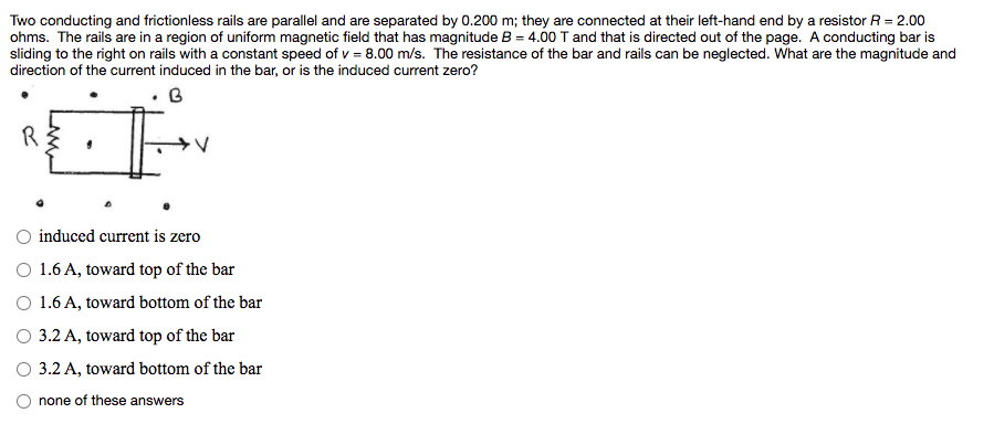Solved Two conducting and frictionless rails are parallel | Chegg.com