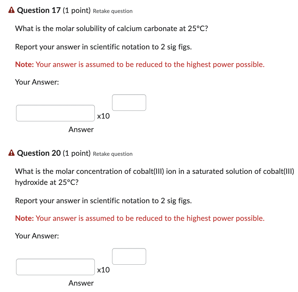 Solved 17 ﻿and 20 ﻿please! chem 2 ﻿for hw 18 | Chegg.com