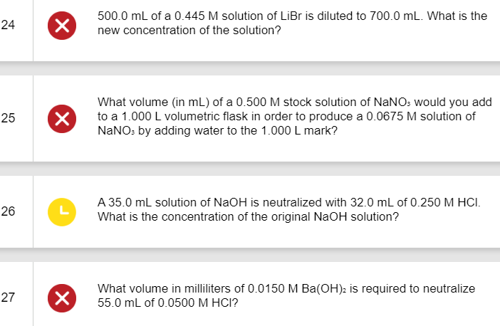 Solved 500.0 mL of a 0.445M solution of LiBr is diluted to | Chegg.com