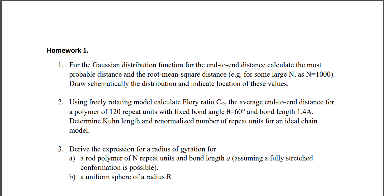 Solved Homework 1 1 For The Gaussian Distribution Function