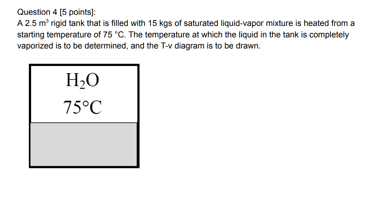 Solved Question 4 [5 Points] A 2 5 M3 Rigid Tank That Is