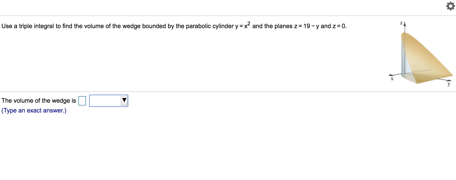 Solved Use a triple integral to find the volume of the wedge | Chegg.com