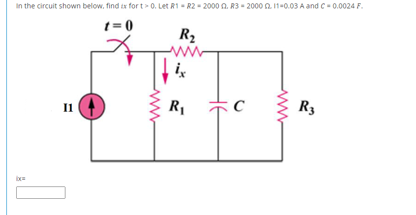 Solved In the circuit shown below, find ix fort > 0. Let R1 | Chegg.com