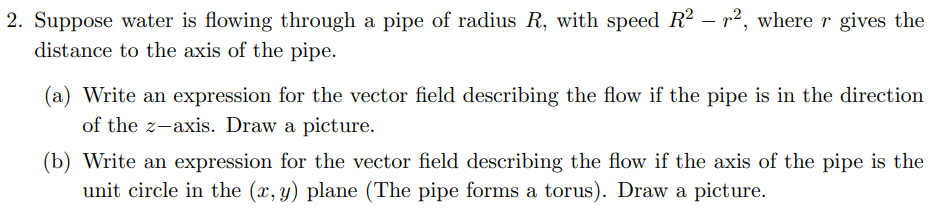 Solved Suppose water is flowing through a pipe of radius R, | Chegg.com