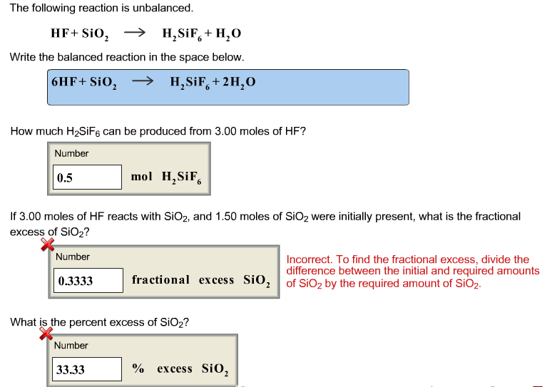 Solved The following reaction is unbalanced. HF+Sio, → | Chegg.com