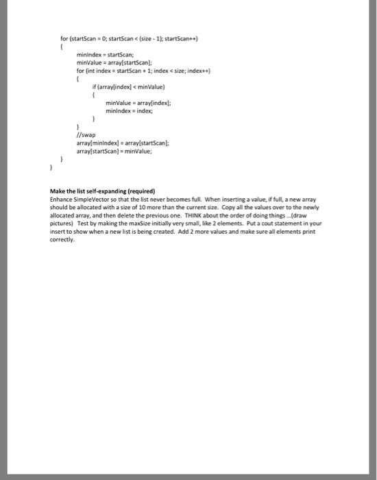 Solved Inventory Management System Enhance the SimpleVector | Chegg.com