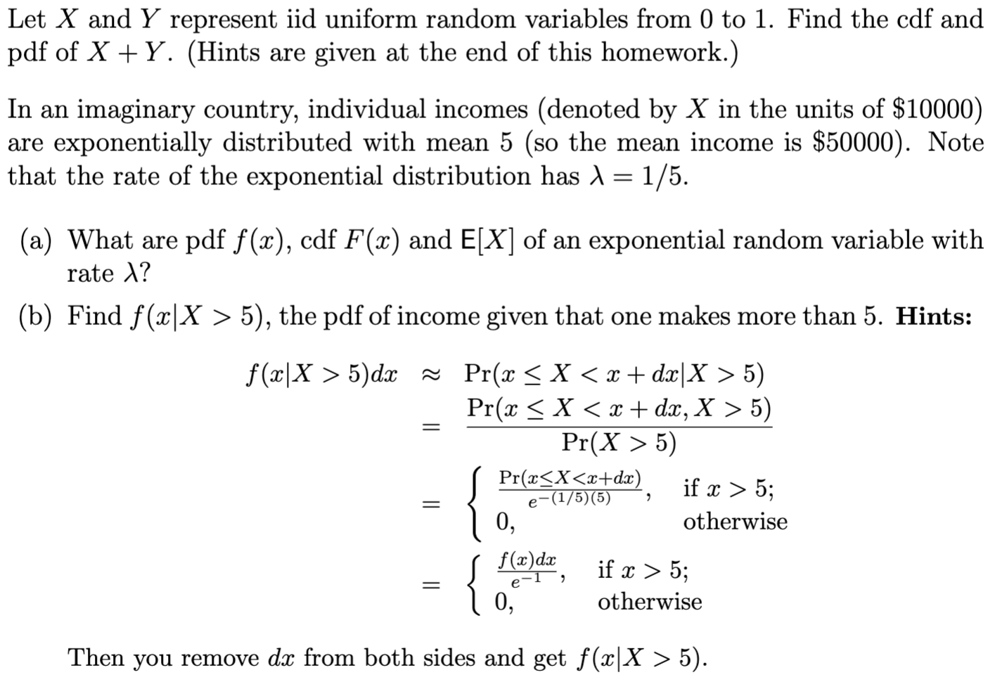 Solved Let X and Y represent iid uniform random variables | Chegg.com