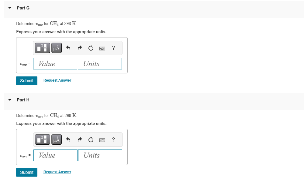 Solved Determine vmp for CH4 at 298 K. Express your answer | Chegg.com
