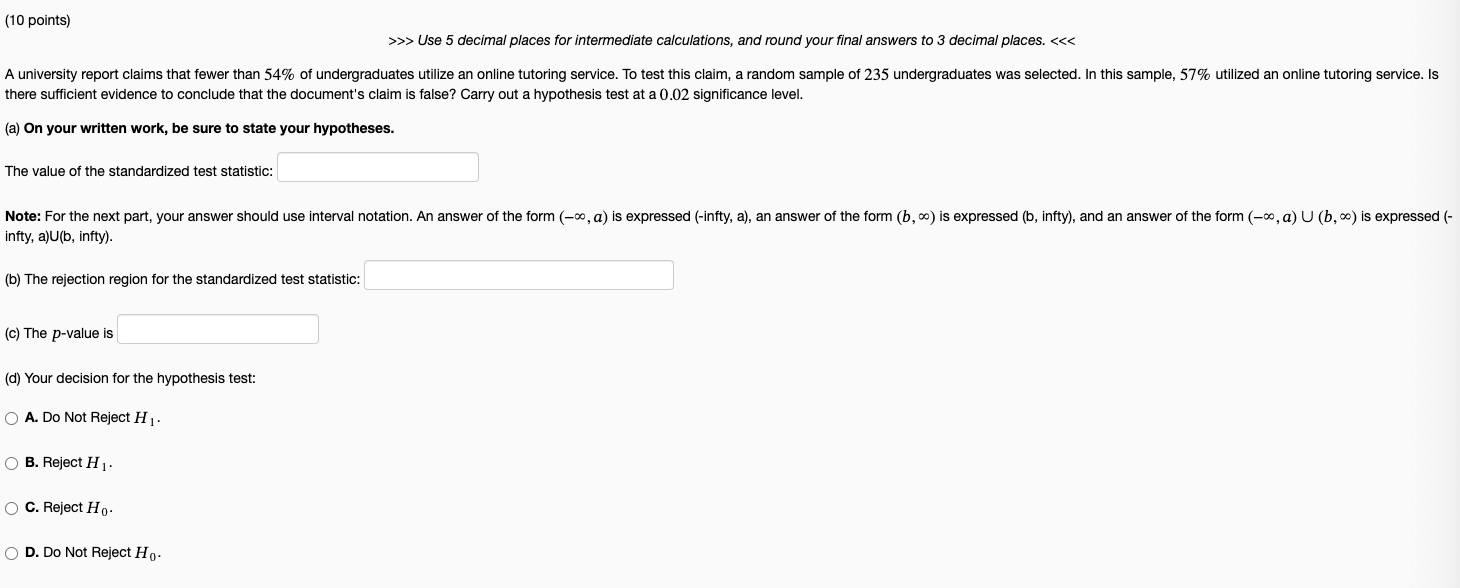 Solved ≫≫> Use 5 decimal places for intermediate | Chegg.com