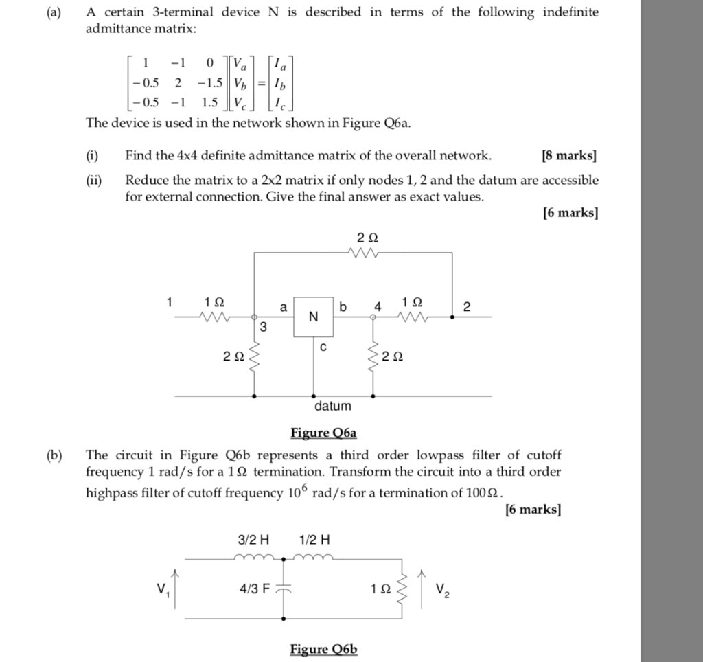 (a) A certain 3-terminal device N is described in | Chegg.com