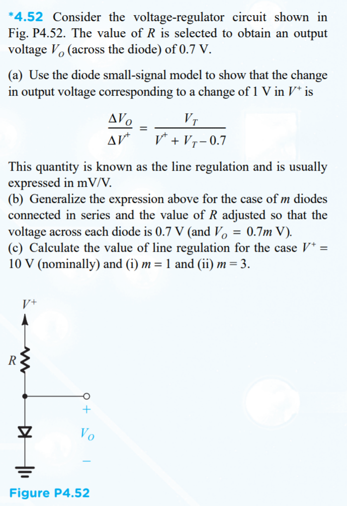 Solved *4.52 Consider the voltage-regulator circuit shown in | Chegg.com