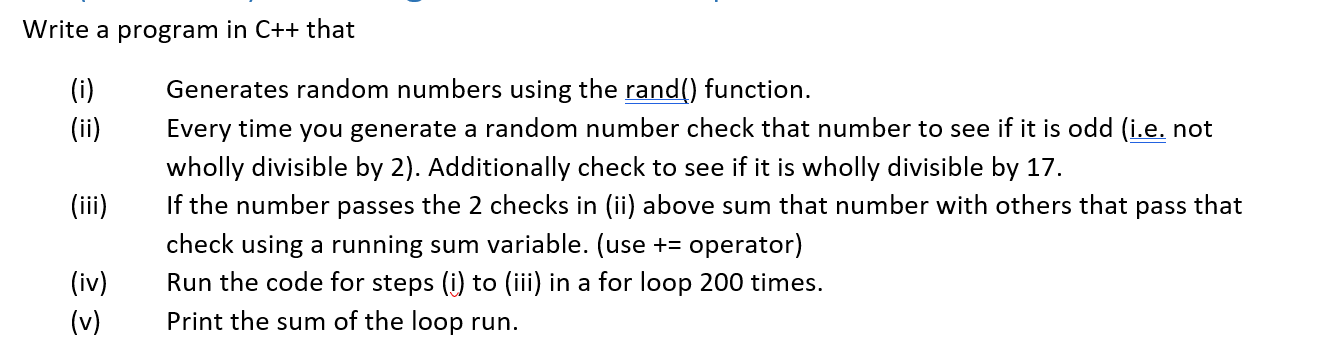 Solved Write A Program In C That I Generates Random Chegg
