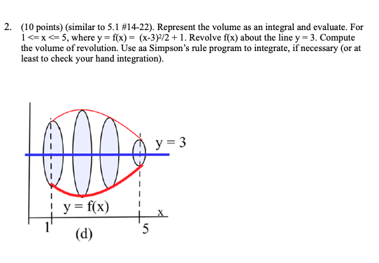 Solved Represent the volume as an integral and evaluate. For | Chegg.com