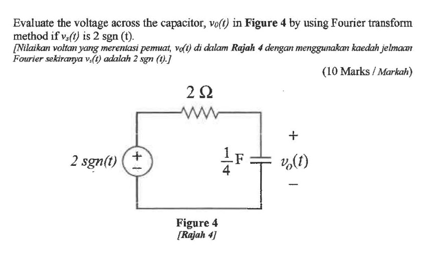 Solved Evaluate the voltage across the capacitor, v0(t) ﻿in | Chegg.com