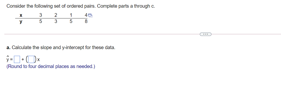 Solved Consider the following set of ordered pairs. Complete | Chegg.com