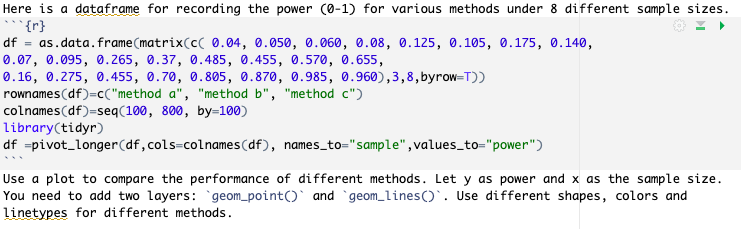 Solved Here is a dataframe for recording the power (0−1) for | Chegg.com