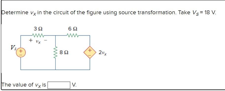 Solved Determine vX in the circuit of the figure using | Chegg.com